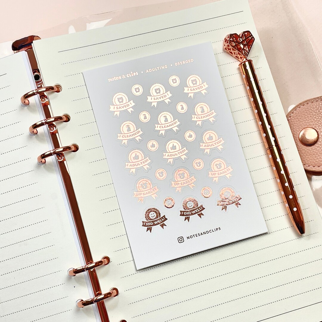 Adulting Stickers, Achievement Stickers, Foil Planner Stickers, Gold ...