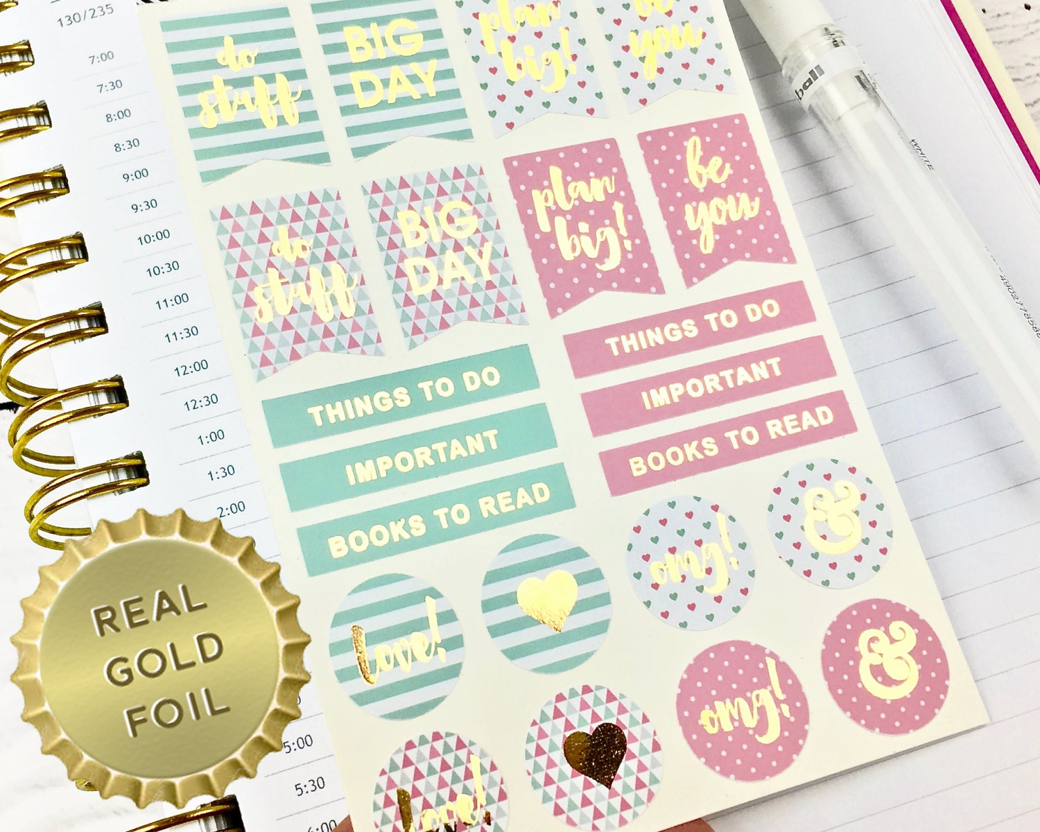 Foil Planner Stickers | Etsy