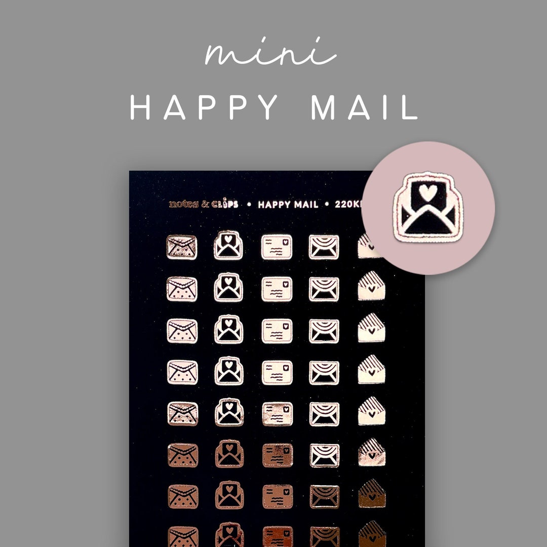 Foiled Happy Mail Mini Planner Icon Stickers - Etsy UK