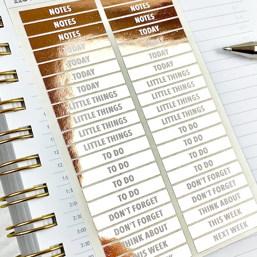 Header Stickers Foil Planner Stickers Functional Stickers | Etsy