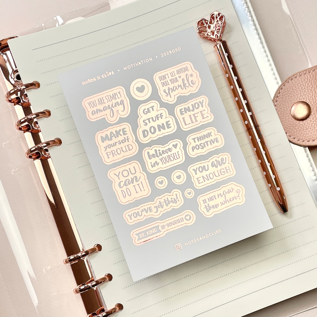Foiled Motivational Planner Stickers - Etsy