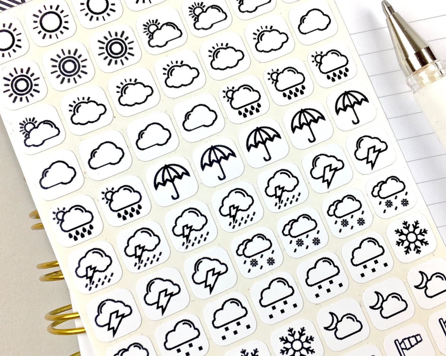 Weather Stickers Planner Stickers Bullet Journal Stickers - Etsy