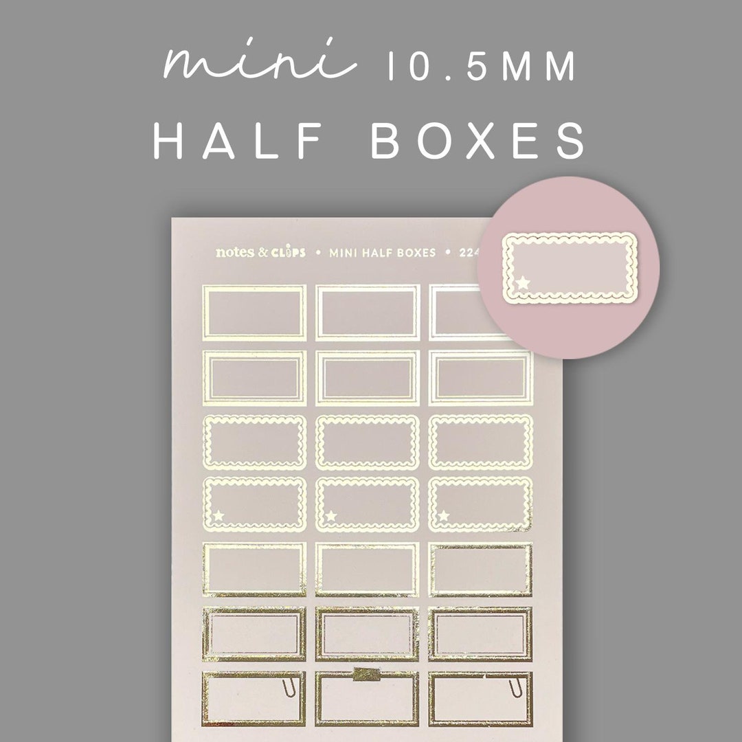 Blush Pink Foiled Mini Half Box Planner Stickers: Hobonichi Weeks - Etsy