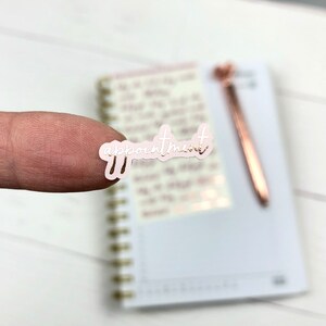 Blush & Foil Script Word Stickers - Etsy