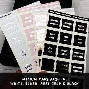 Foiled Medium Tab Month Stickers - Etsy