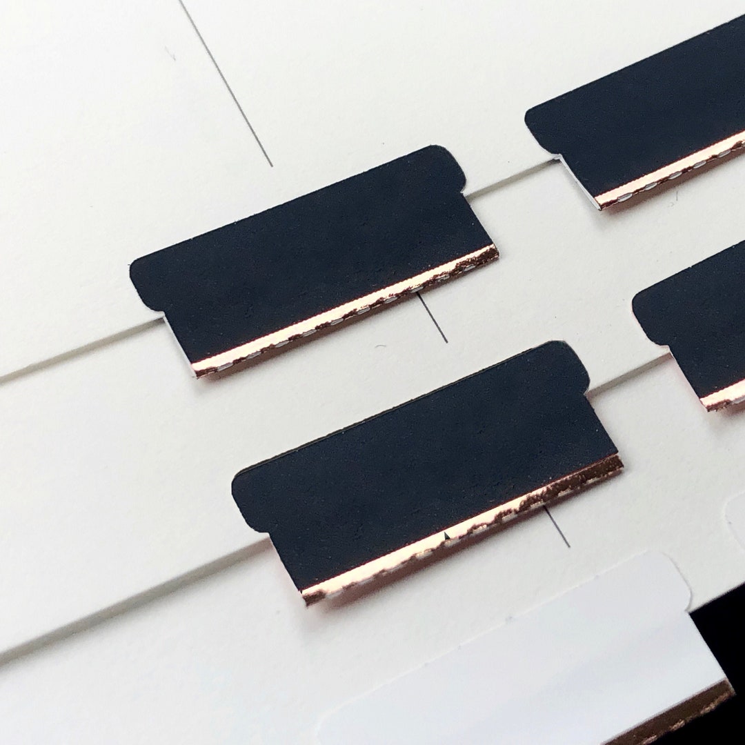 Blank Tab Stickers - Black With Foil Trim - Etsy