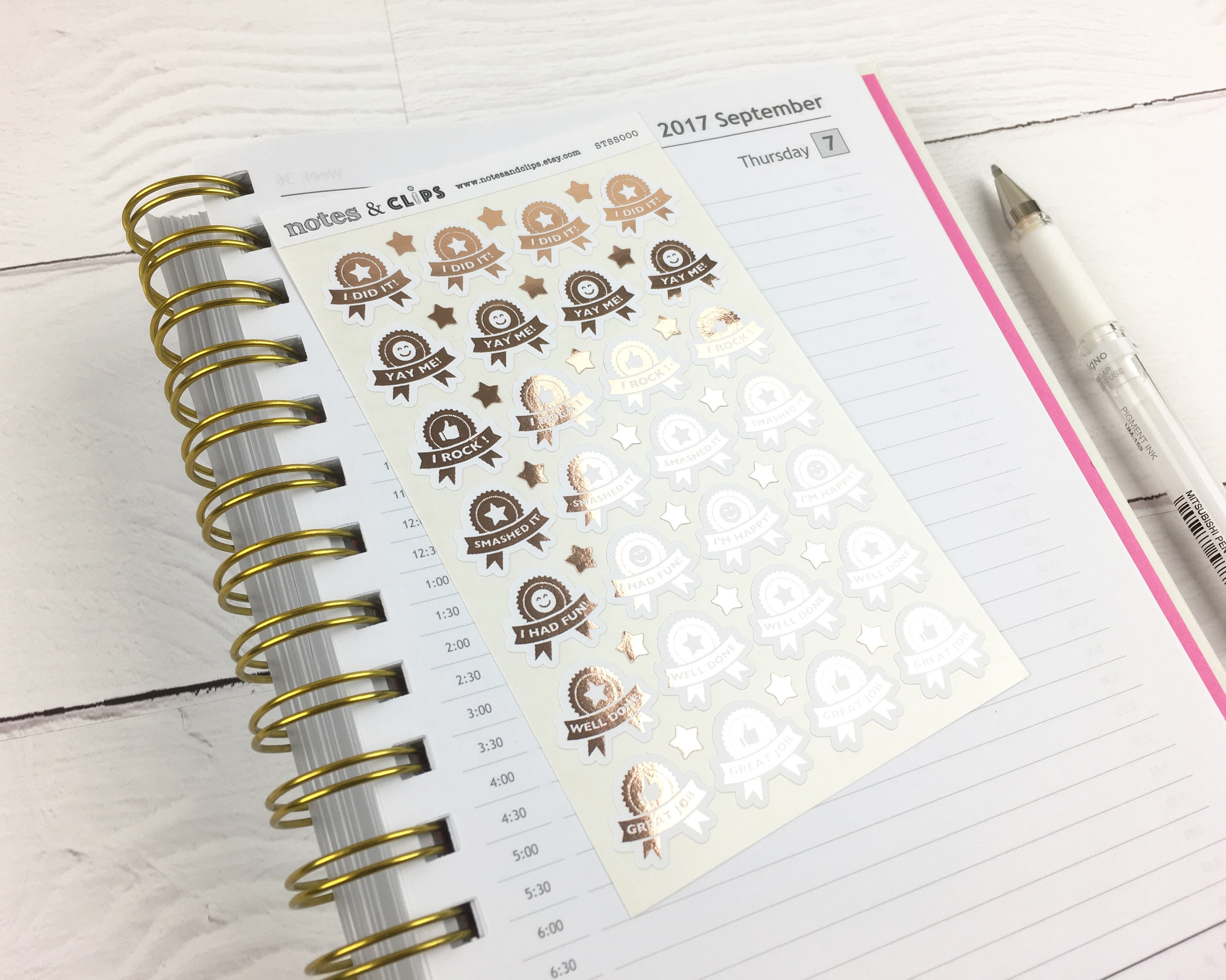 Achievement Stickers Foil Planner Stickers Functional - Etsy UK