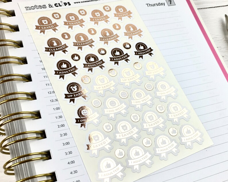 Adulting Stickers Achievement Stickers Foil Planner - Etsy