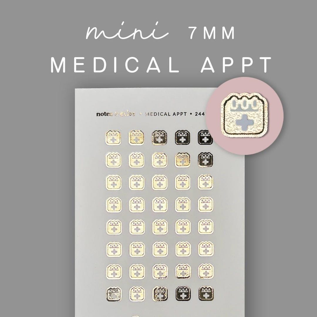 Gold Foil Medical Appointment Stickers: Planner Reminder Icons - Etsy UK