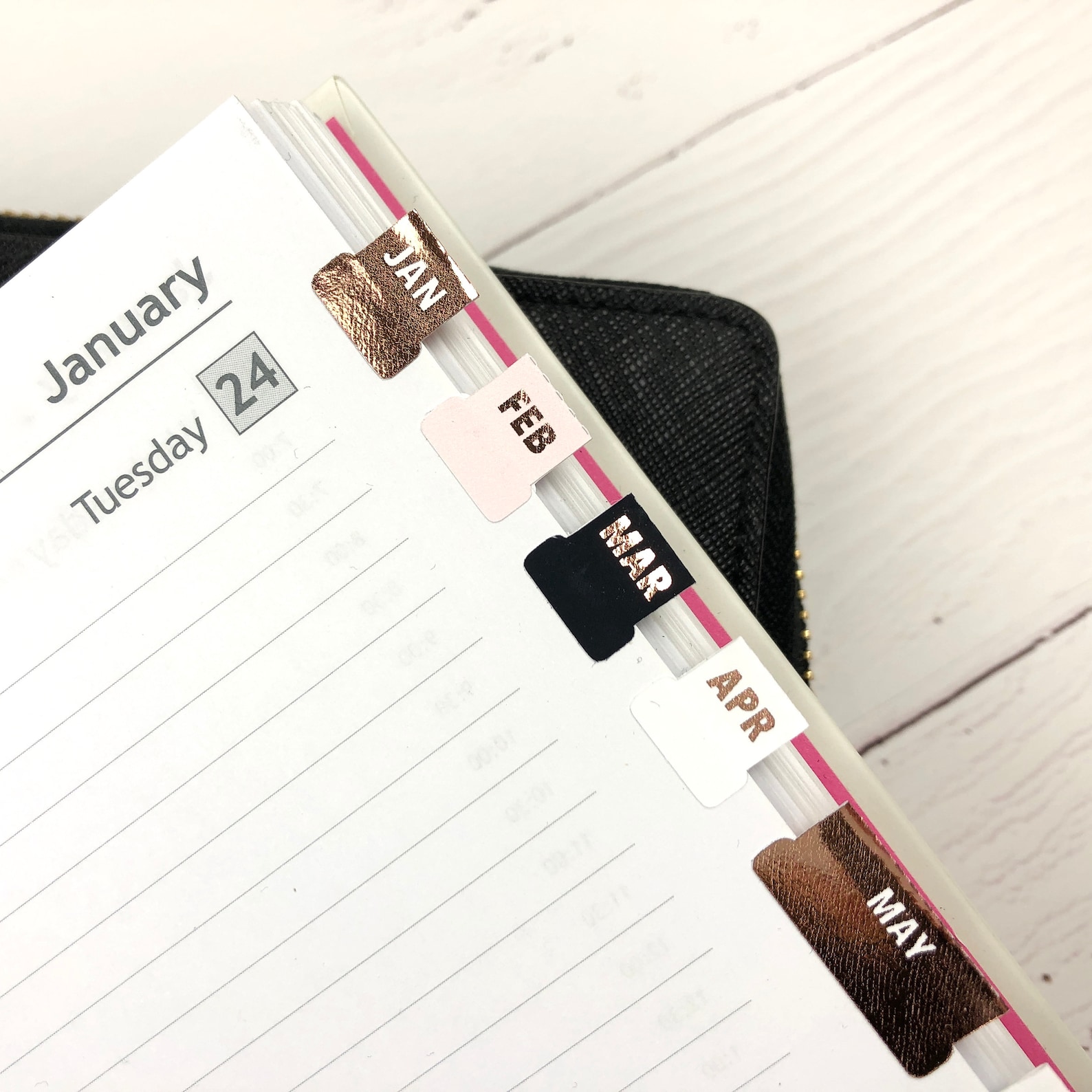 Black & Foil Small Monthly Tabs - Etsy UK