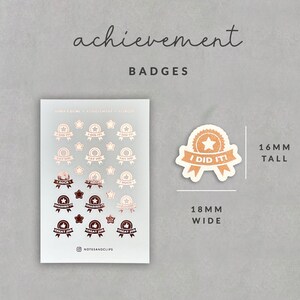 Achievement Stickers, Foil Planner Stickers, Functional Stickers, Gold ...