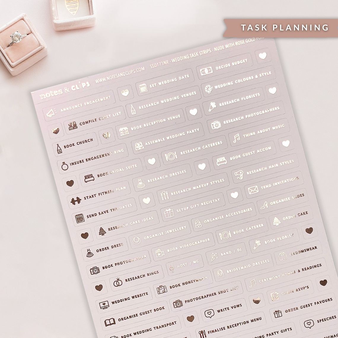 Foiled Task Stickers Wedding Planning Stickers - Etsy UK