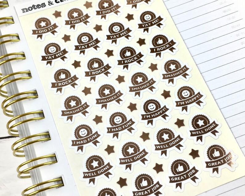 Achievement Stickers Foil Planner Stickers Functional - Etsy UK
