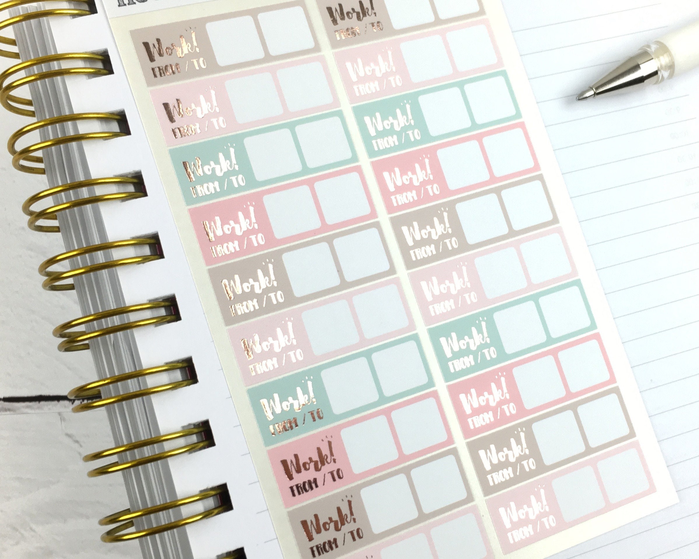 Sticker Bundle 7 Sheets of Pastel Foiled Stickers | Etsy UK