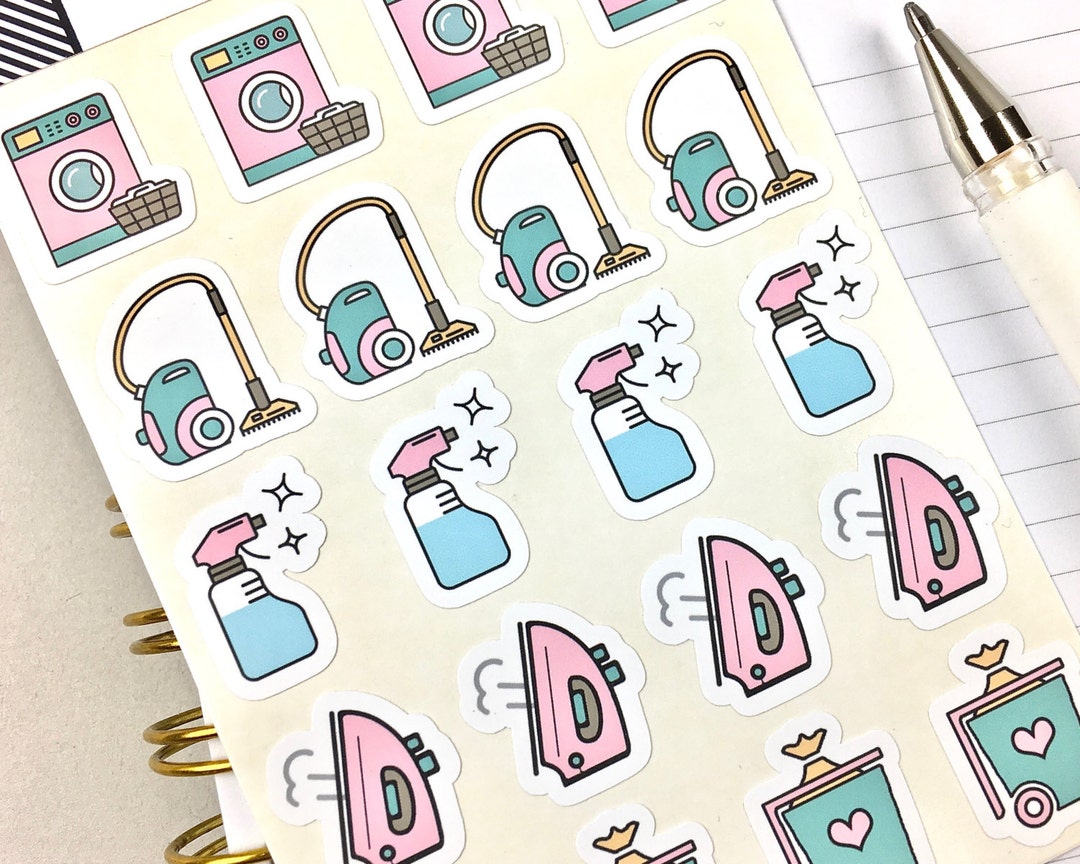 Cleaning Stickers, Laundry Stickers, Planner Stickers, Bullet Journal ...