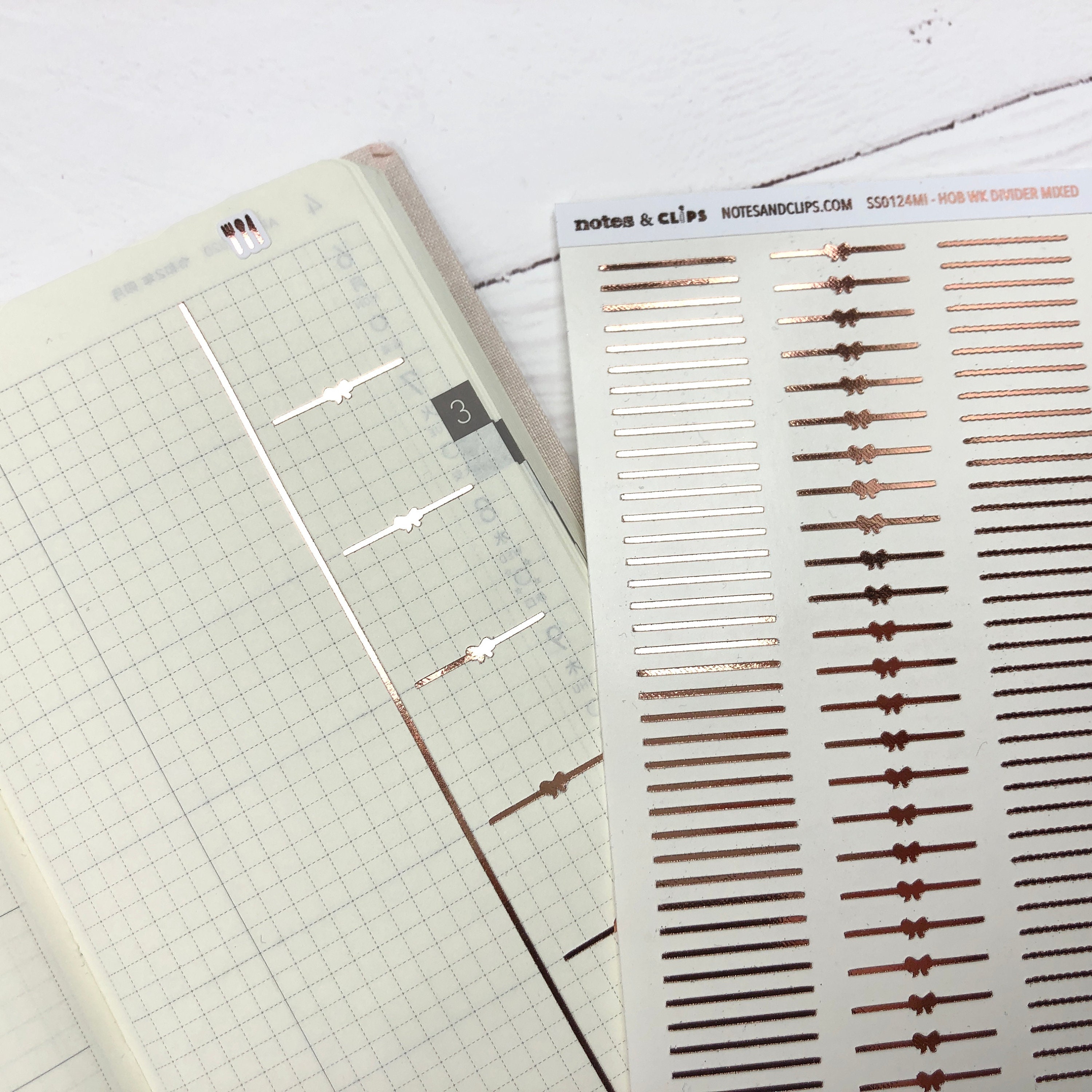 Hobonichi Weeks Divider Stickers Mini Dividers Horizontal - Etsy