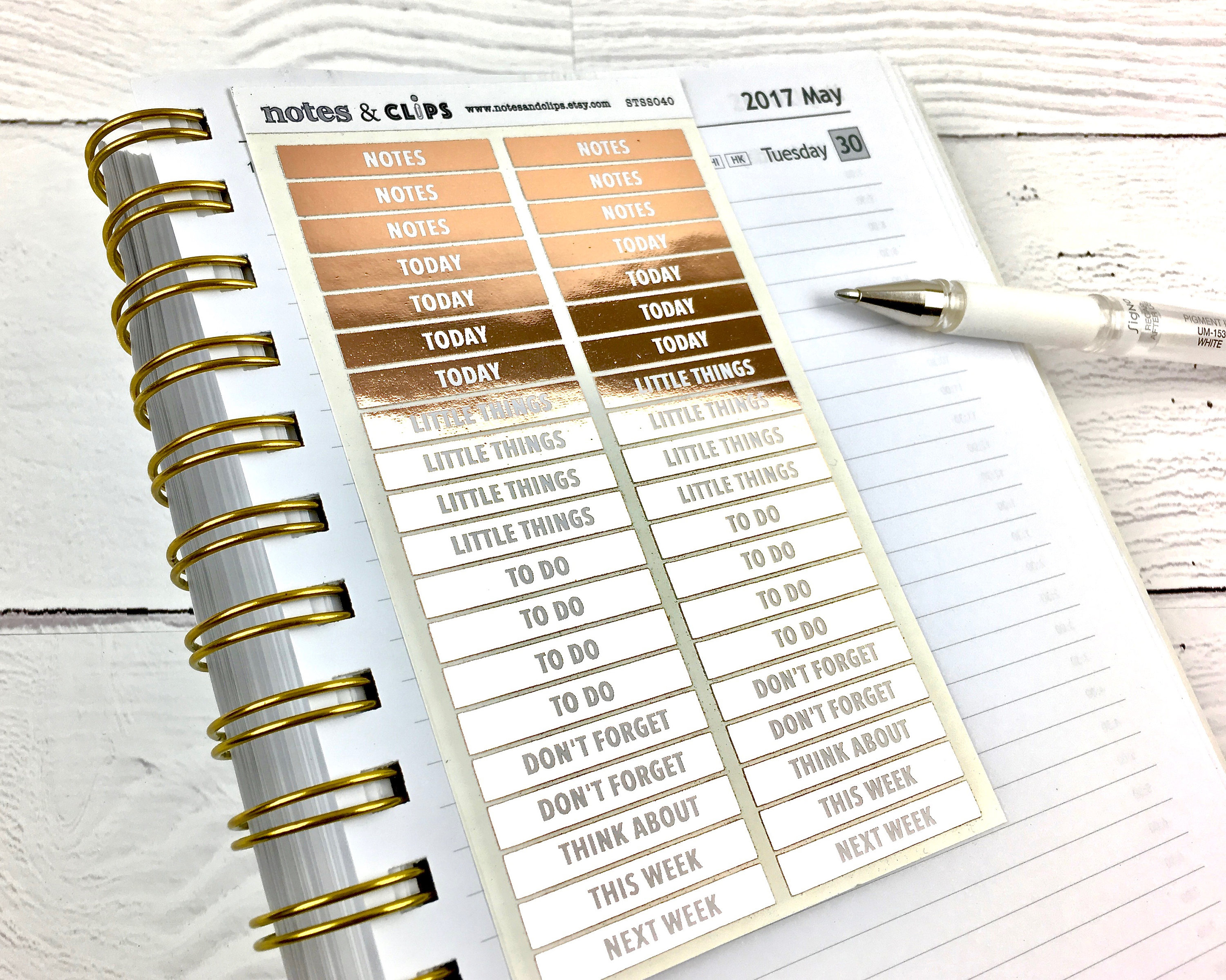 Header Stickers Foil Planner Stickers Functional Stickers | Etsy