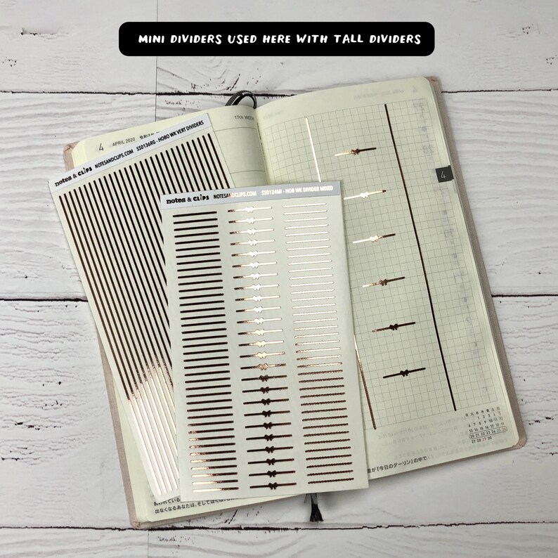 Hobonichi Weeks Divider Stickers Mini Dividers Horizontal - Etsy