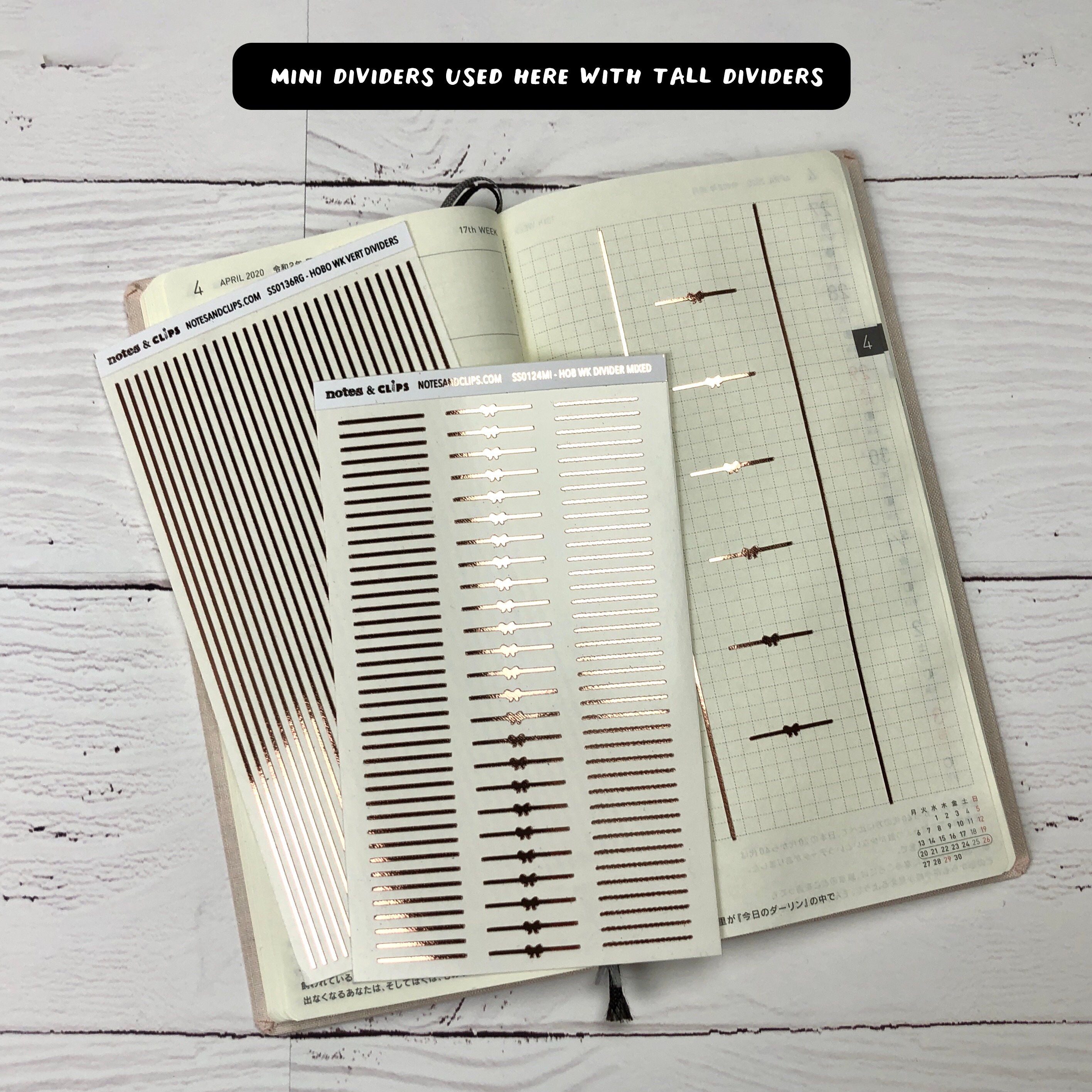 Hobonichi Weeks Divider Stickers Mini Dividers Horizontal - Etsy