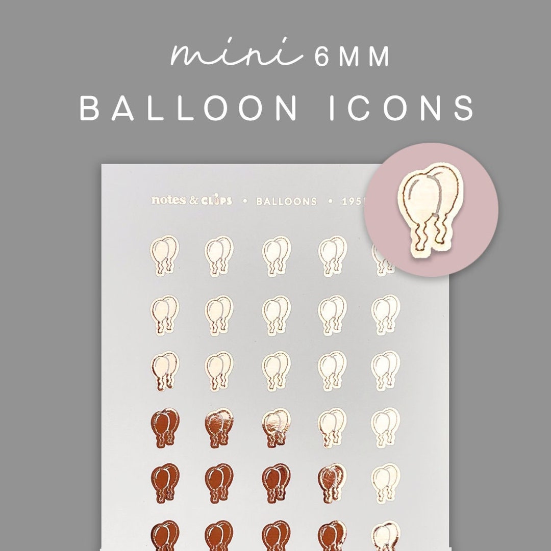Mini Planner Stickers, Balloon Icons, Functional Planner Stickers, Mini ...