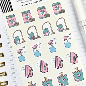 Cleaning Stickers, Laundry Stickers, Planner Stickers, Bullet Journal ...