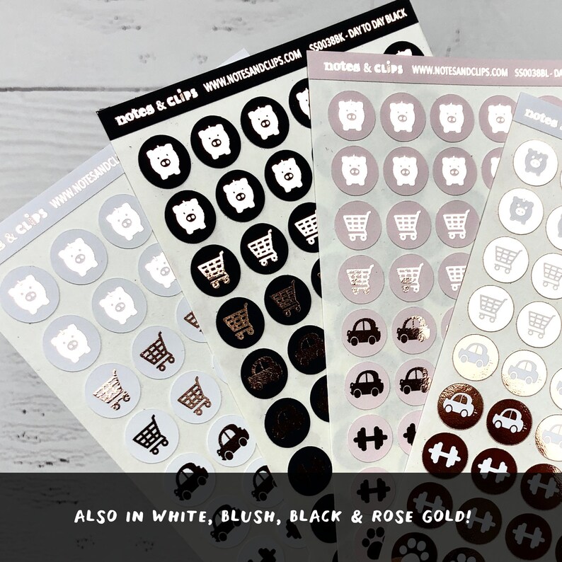Icon Stickers Sheet of 60 Blush Foiled Icon Stickers - Etsy