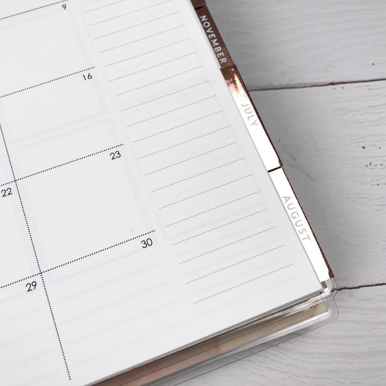 Large Tabs Large Month Tabs Large Planner Tab Covers Foiled | Etsy