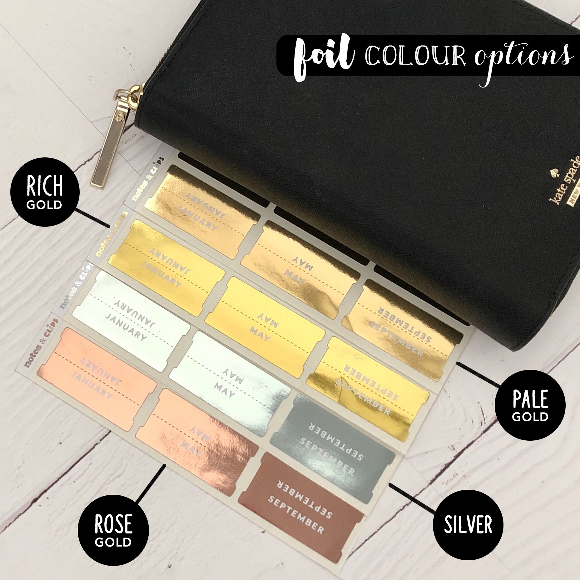 Large Tabs Large Month Tabs Large Planner Tab Covers Foiled - Etsy