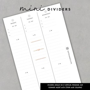 Hobonichi Weeks Divider Stickers, Mini Dividers, Horizontal Divider ...
