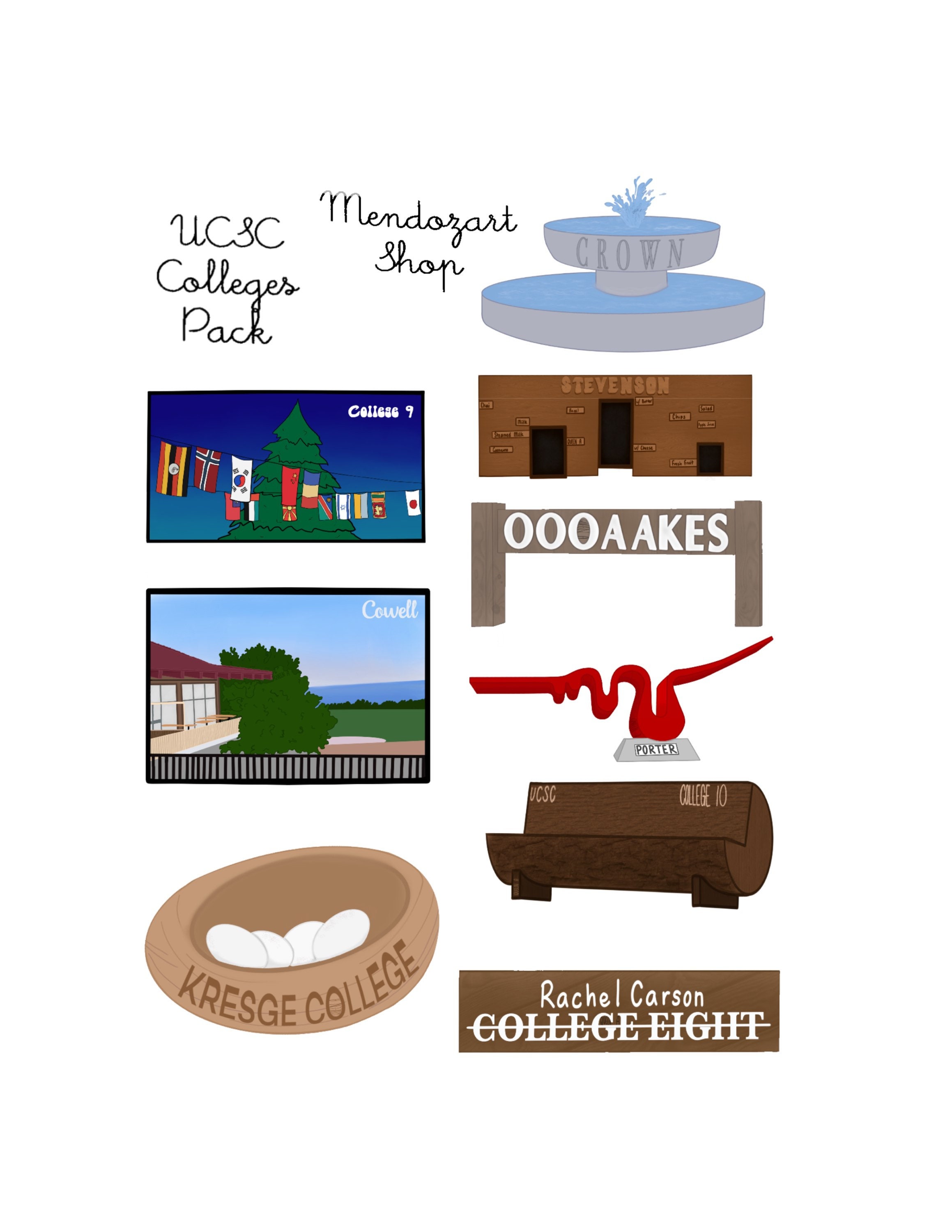 UCSC Banana Slug Sticker Set UCSC Colleges Stickers | Etsy