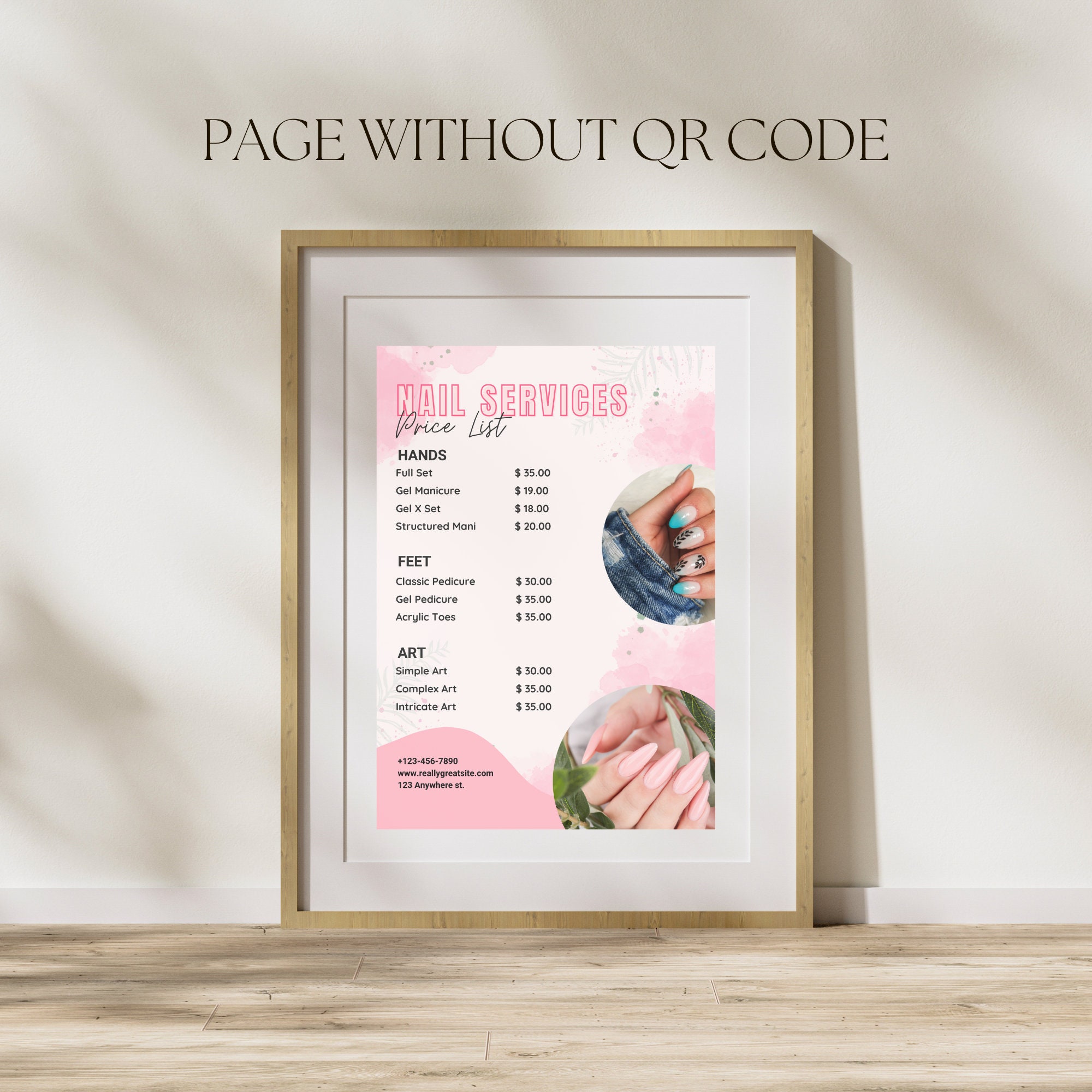 Salon Menu | Editable Price List | Salon Flyer | Nail Studio | Canva ...