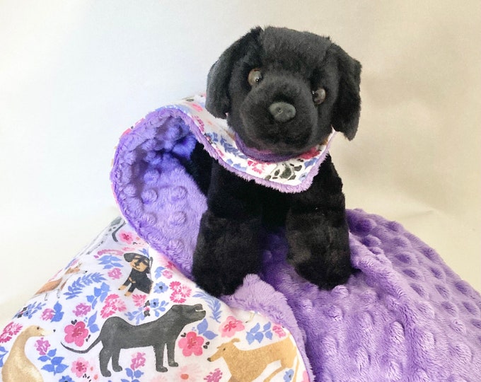 Black Lab Lovey,baby Girl Lovey,large Lovey,security Blanket,stuffed ...