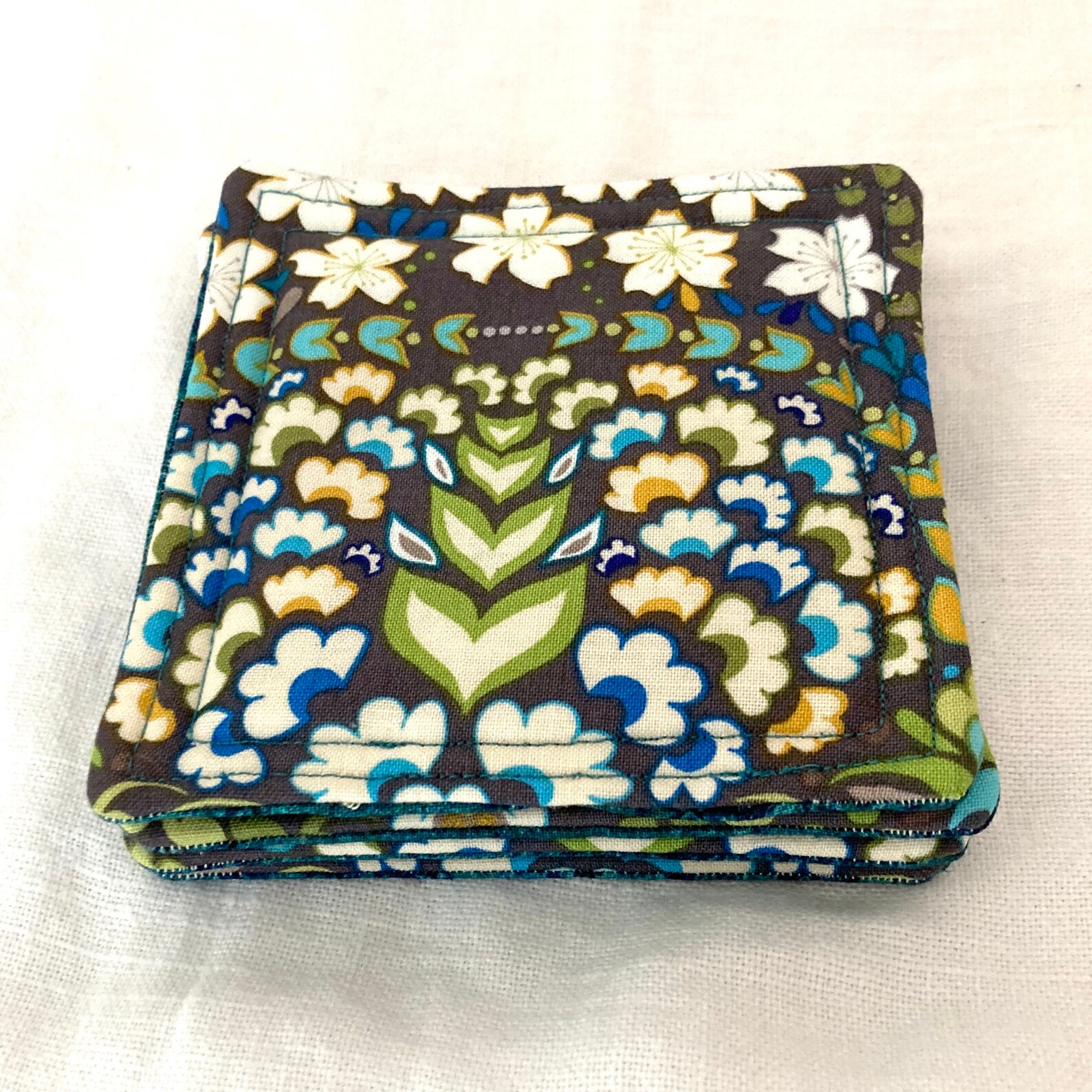 Quilted Mug Rug Floral Mug Rug Fabric Coasters Quilted - Etsy