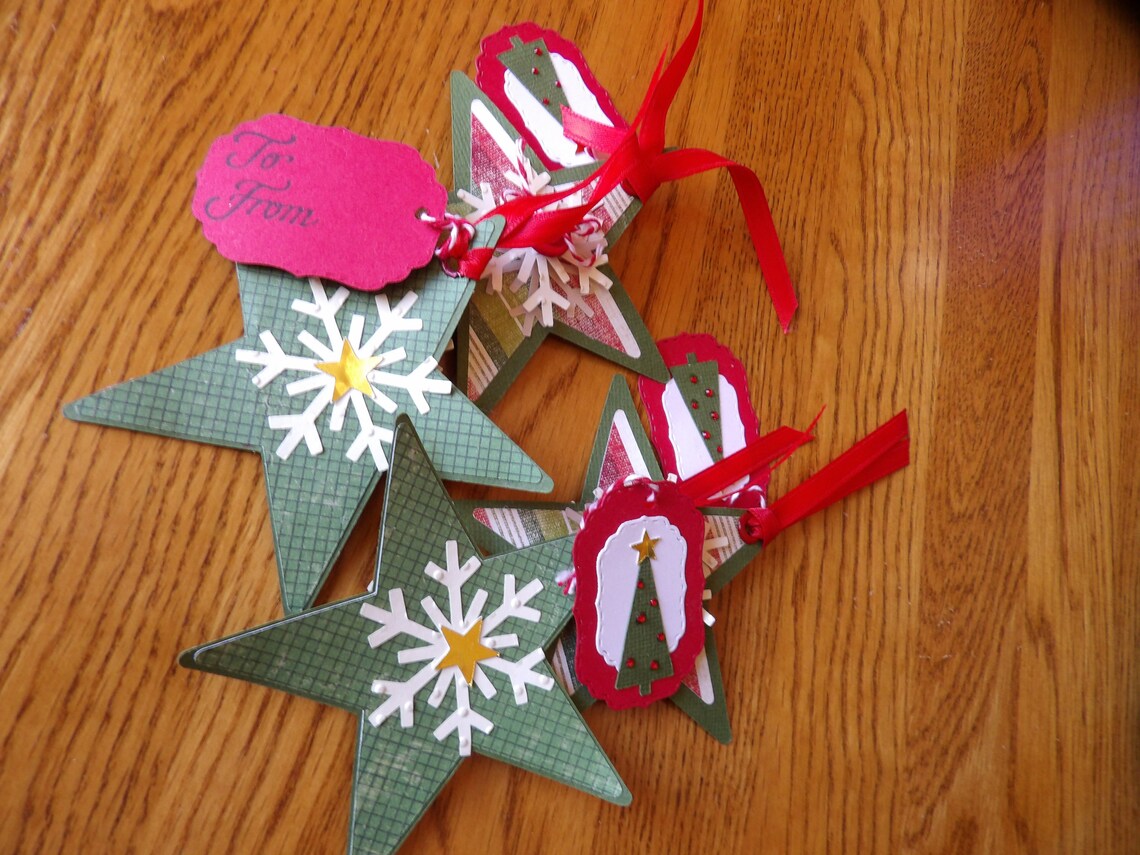 Holiday Star Shaped Tags Set of 5 - Etsy