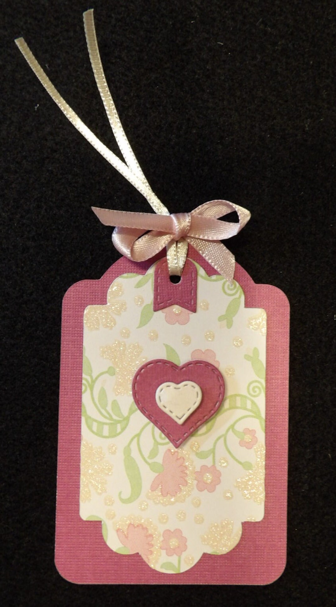 Gift Tags Sparkly With Pastel Pinks and Yellow Set of 6 - Etsy