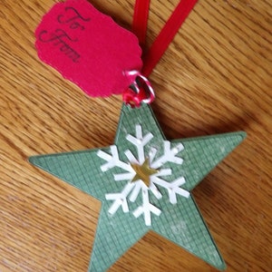 Holiday Star Shaped Tags Set of 5 - Etsy
