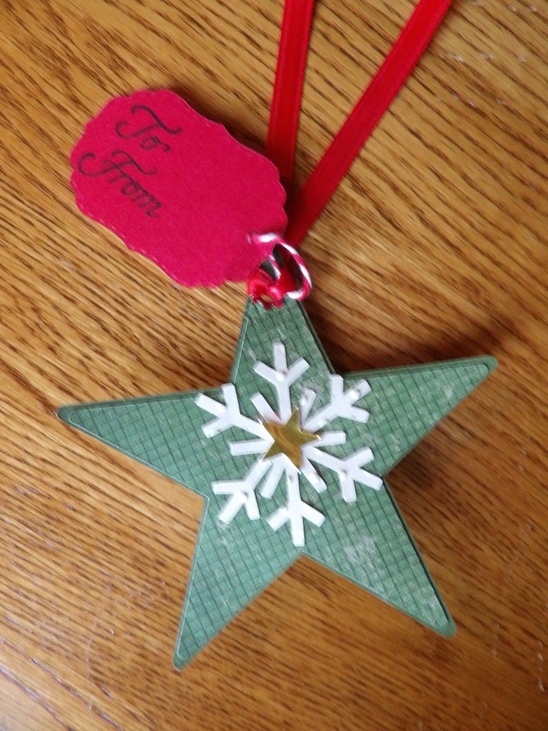 Holiday Star Shaped Tags Set of 5 - Etsy