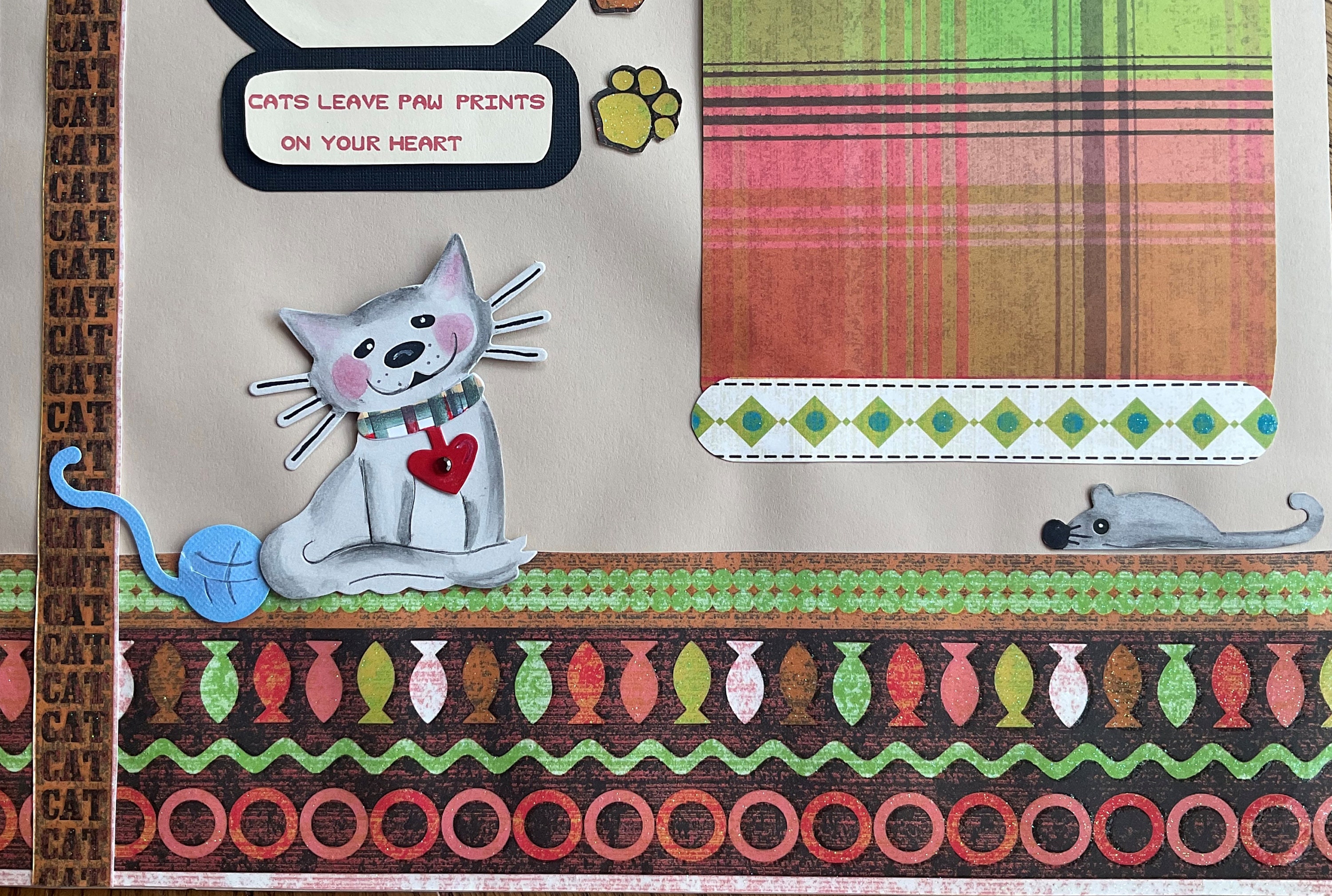 Free Shipping - 12 X 12 Love My Cat Scrapbook Page for Album - Free ...