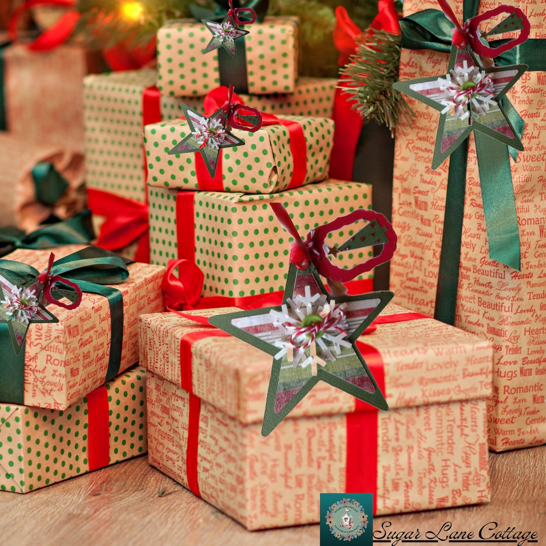 Holiday Star Shaped Tags Set of 5 - Etsy