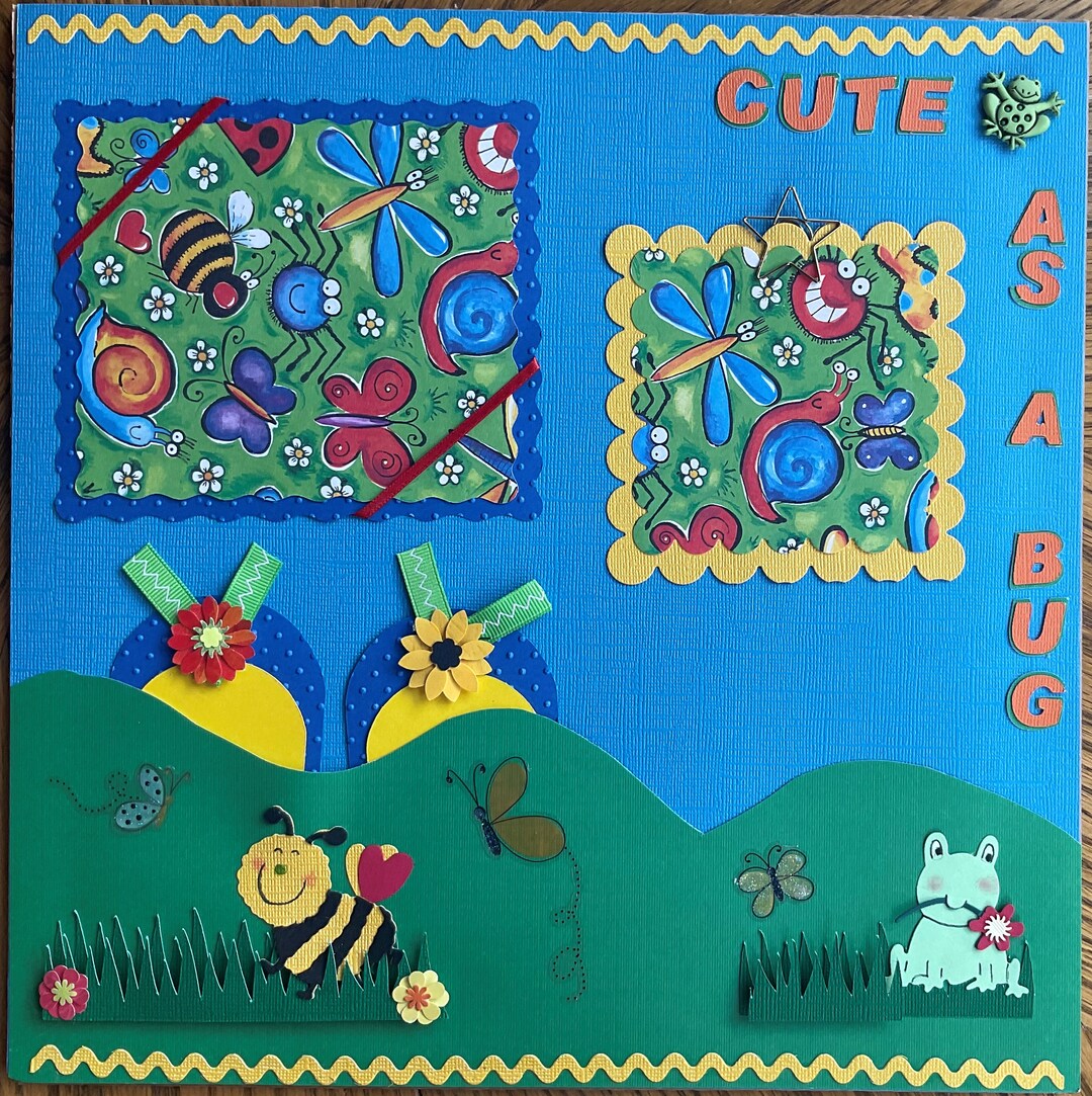 Free Shipping - 12 X 12 Bright and Cheerful Cute as a Bug Scrapbook ...
