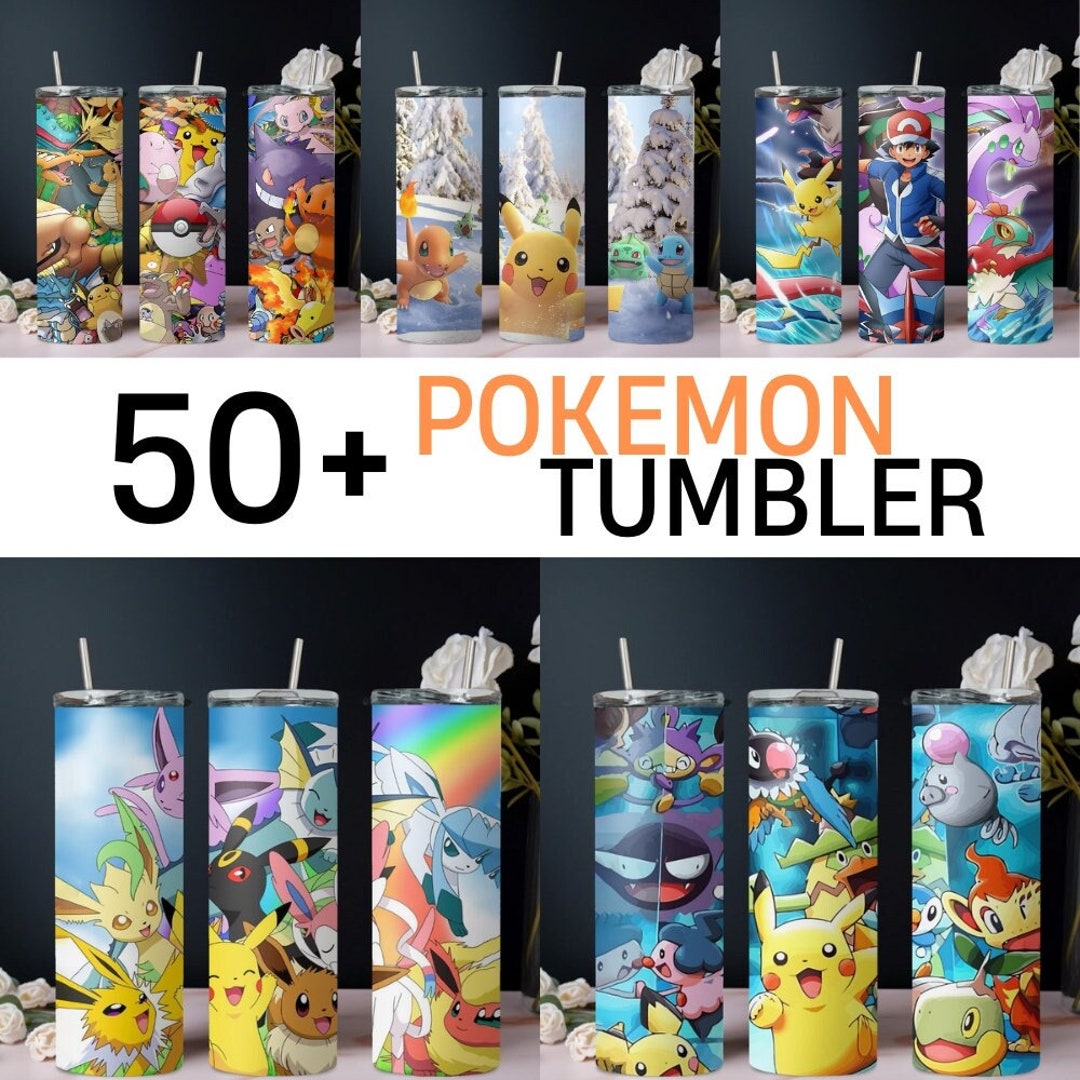 50 Pokemon Tumbler Wrap, Pikachu Tumbler 20oz Skinny Sublimation ...