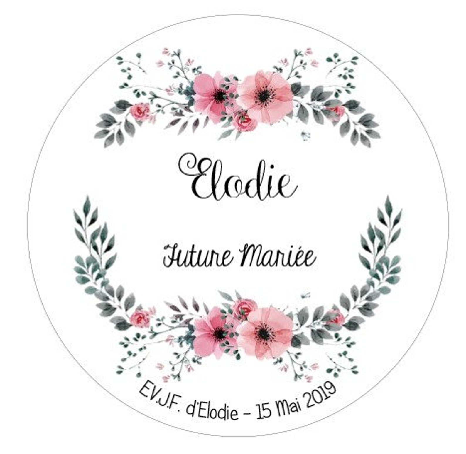 Badge EVJF 56mm personnalisé, Badge enterrement de vie de jeune fille ...