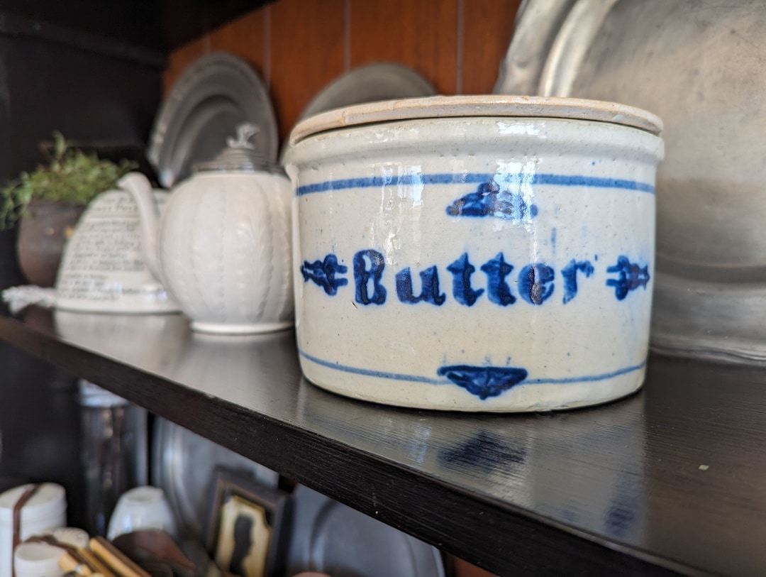 Antique Stoneware Butter Crock - Etsy
