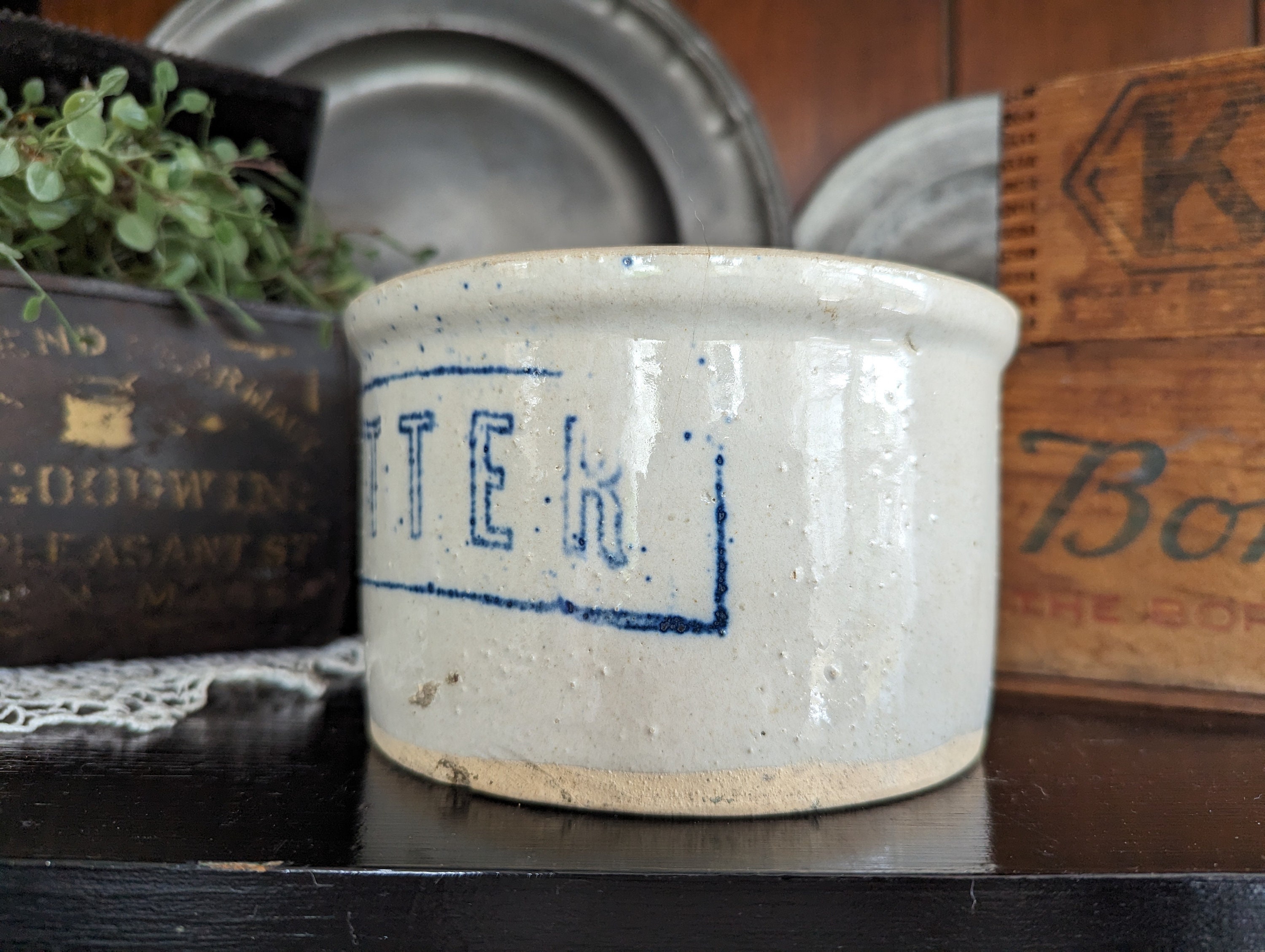 Vintage Stoneware Butter Crock - Etsy