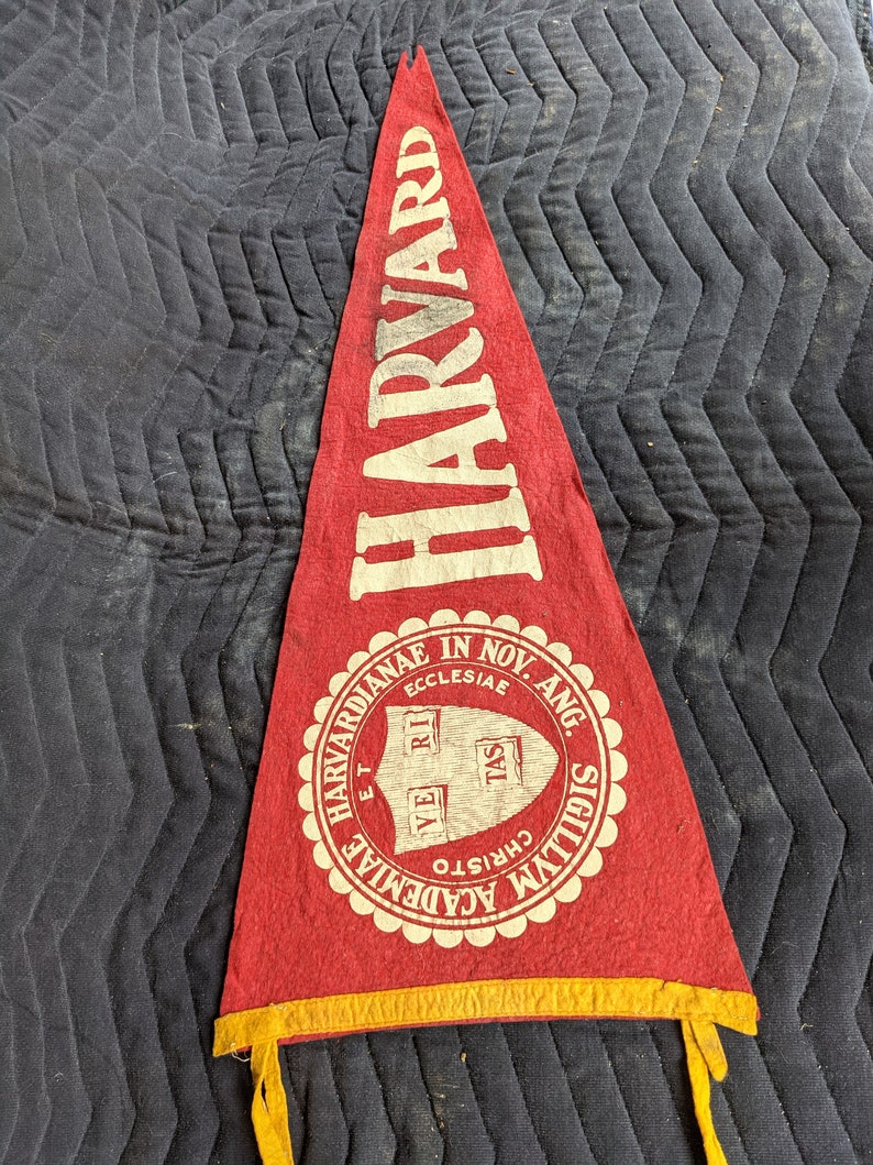 Vintage Harvard University Felt Flag - Etsy