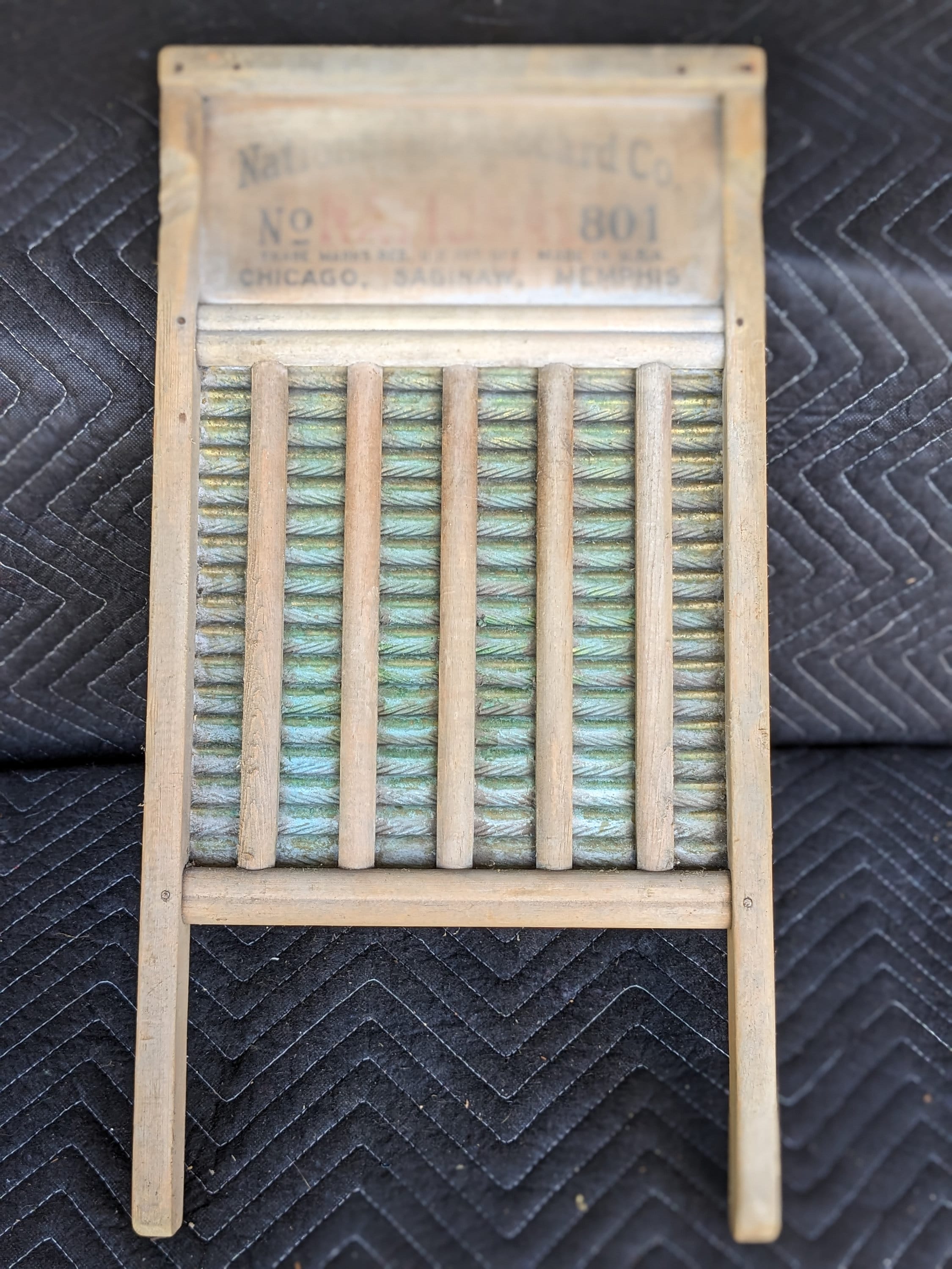 Vintage no. 801 Wood and Glass Washboard From the national Washboard Co ...