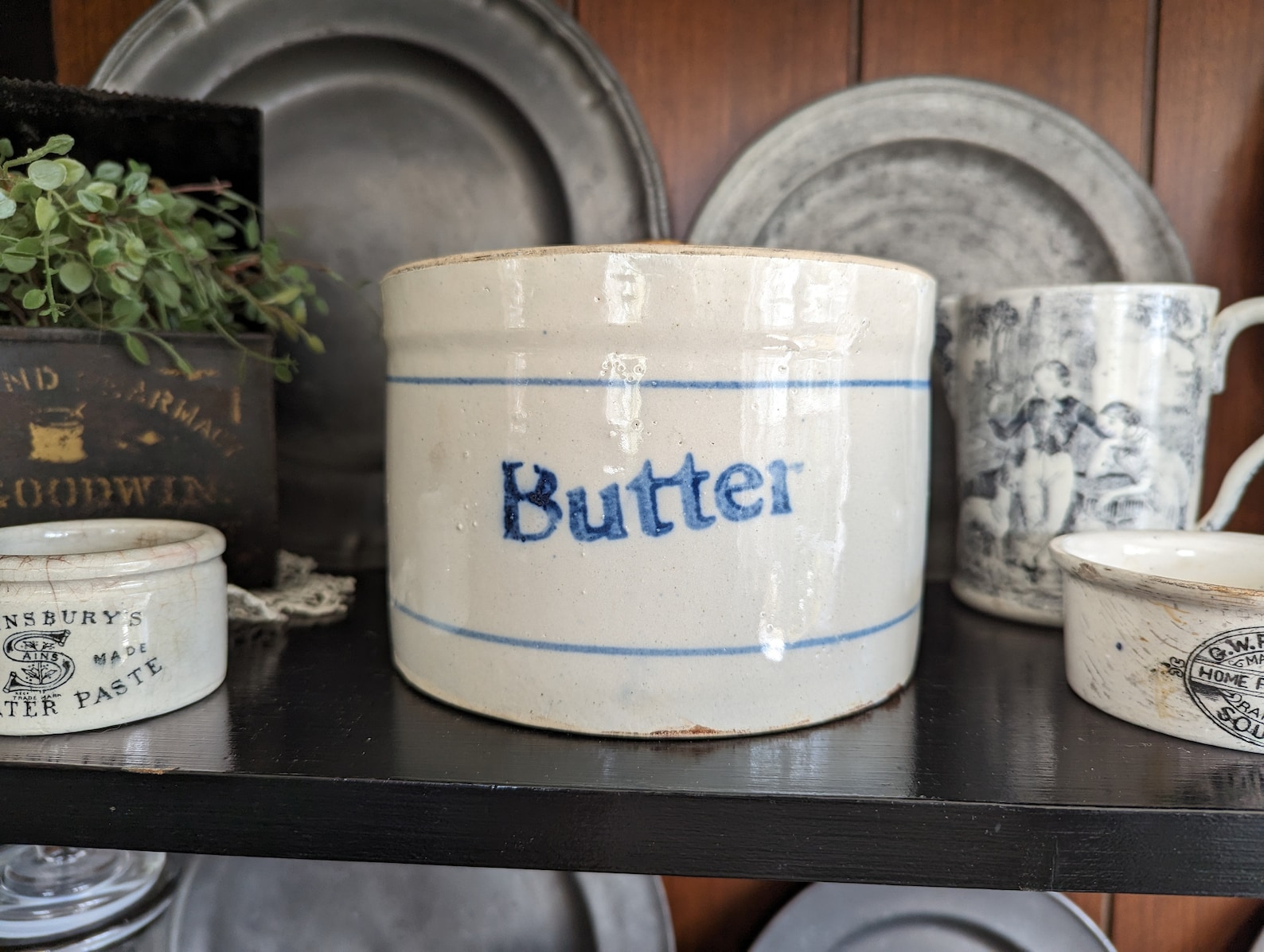 Antique Stoneware Butter Crock - Etsy