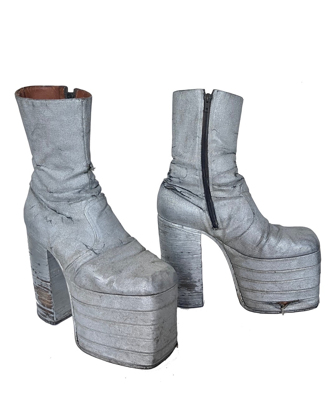 Rare 1970s Vintage Glam Rock Disco Sky High Platform Boots Unisex - Etsy