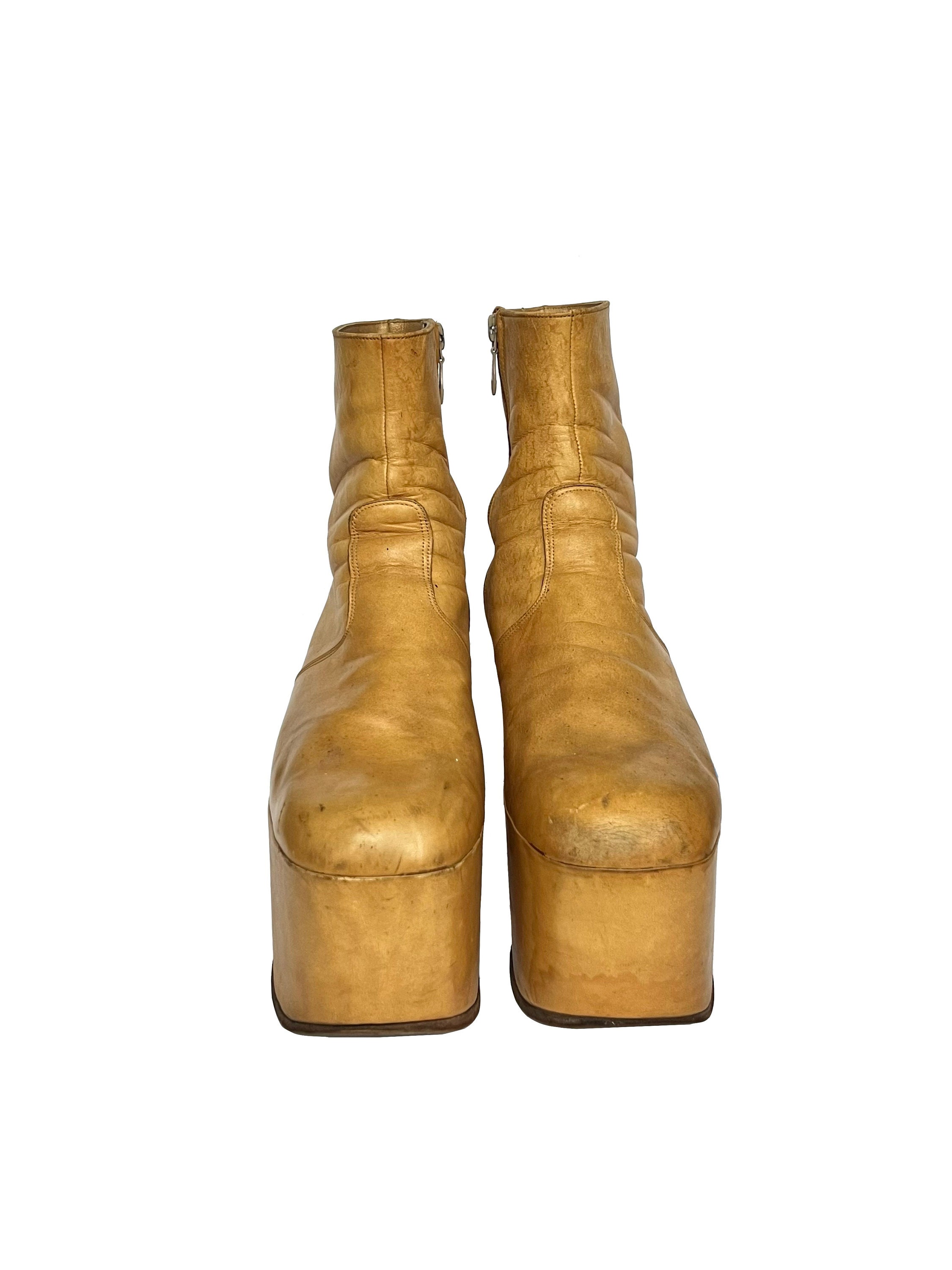 Rare 1970s Vintage Mens Glam Rock Disco Platform Boots UK Size 9 - Etsy