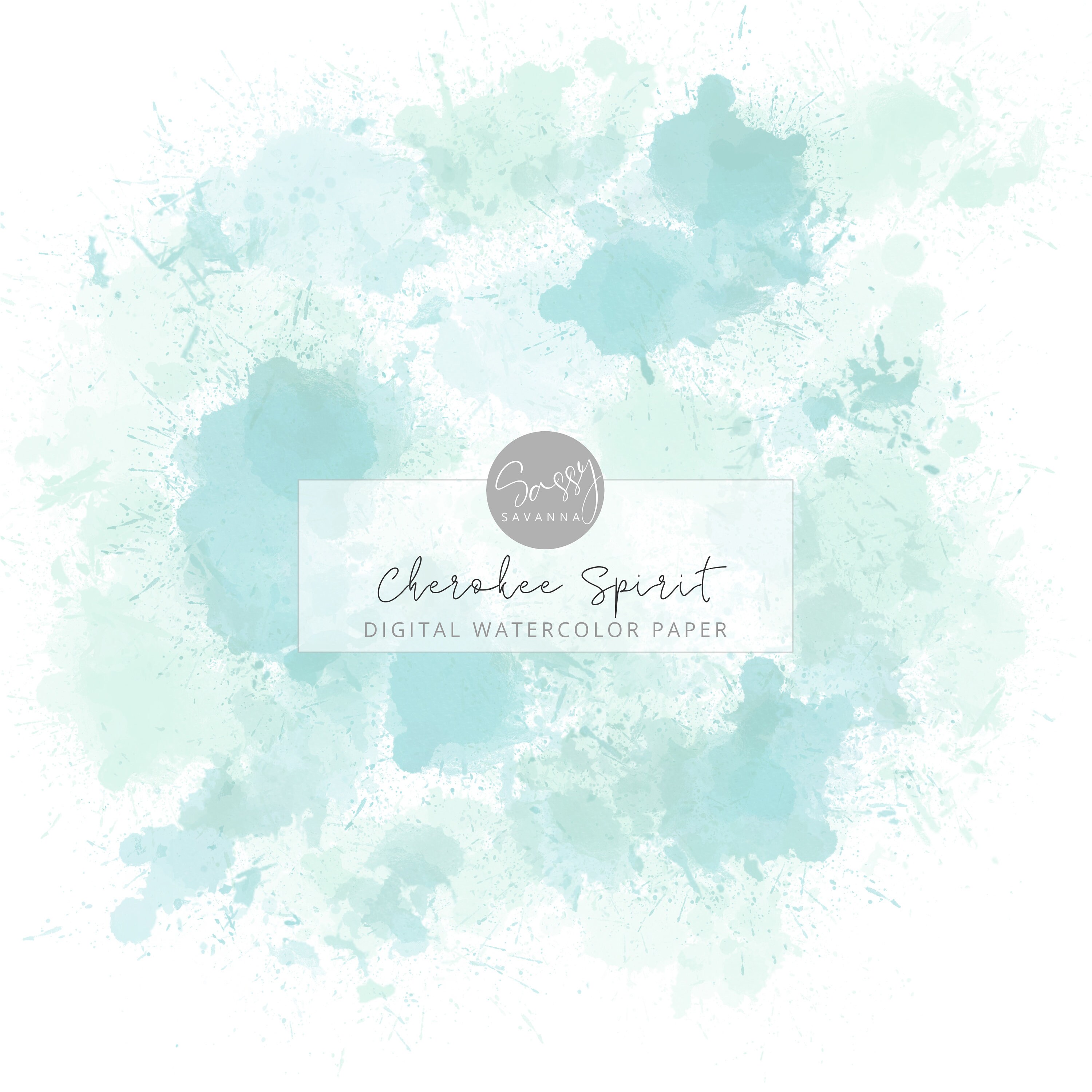 Digital Watercolor Paper Turquoise Watercolor Blue and Green - Etsy